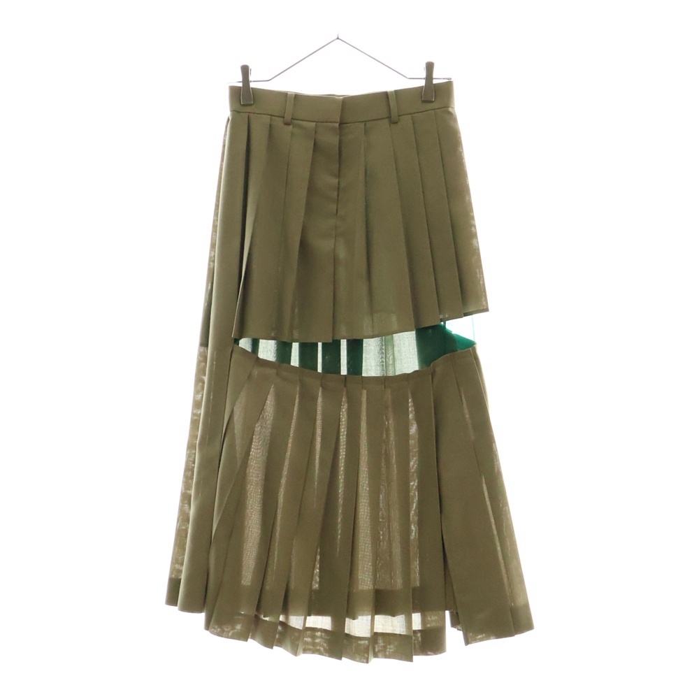 サカイ 22AW SUITING×CHIFFON LAYERED PLEATS SKIRT 異素材ドッキングスカート カーキ 22-06052 レディース 買取実績【買取日:2025年6月2日 ...