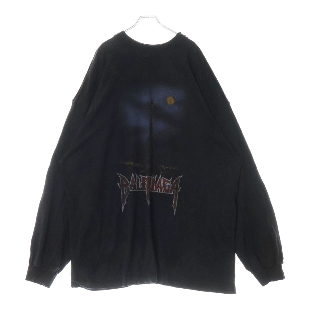 バレンシアガ 24AW ZL/S Double Front T-Shirts パリムーンプリント ロングスリーブ 長袖Tシャツカットソー ...