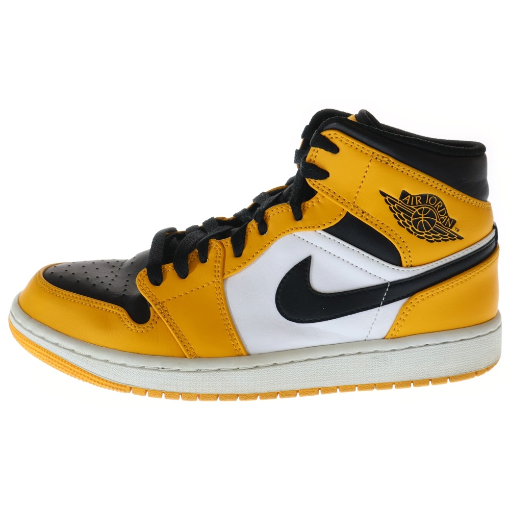 ナイキ AIR JORDAN 1 MID TAXI エアジョーダン 1 タクシー ミッドカットスニーカー イエロー/ホワイト US9/27cm ...